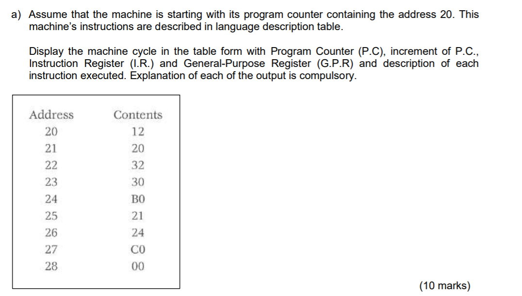 Solved a) Assume that the machine is starting with its | Chegg.com