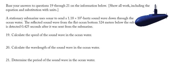 Solved Base your answers to questions 19 through 21 on the | Chegg.com