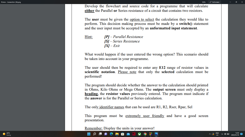 Photos Screenshot (Impng ruleren Develop the | Chegg.com