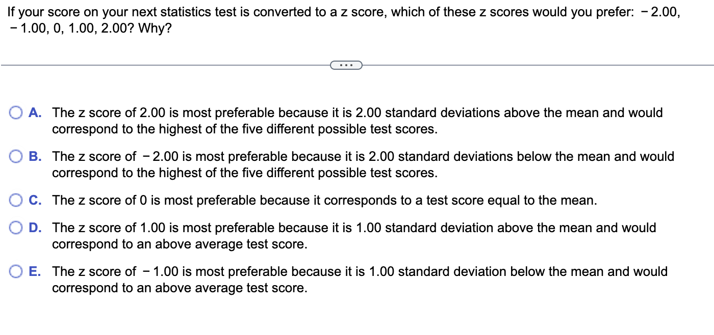 Solved If your score on your next statistics test is | Chegg.com