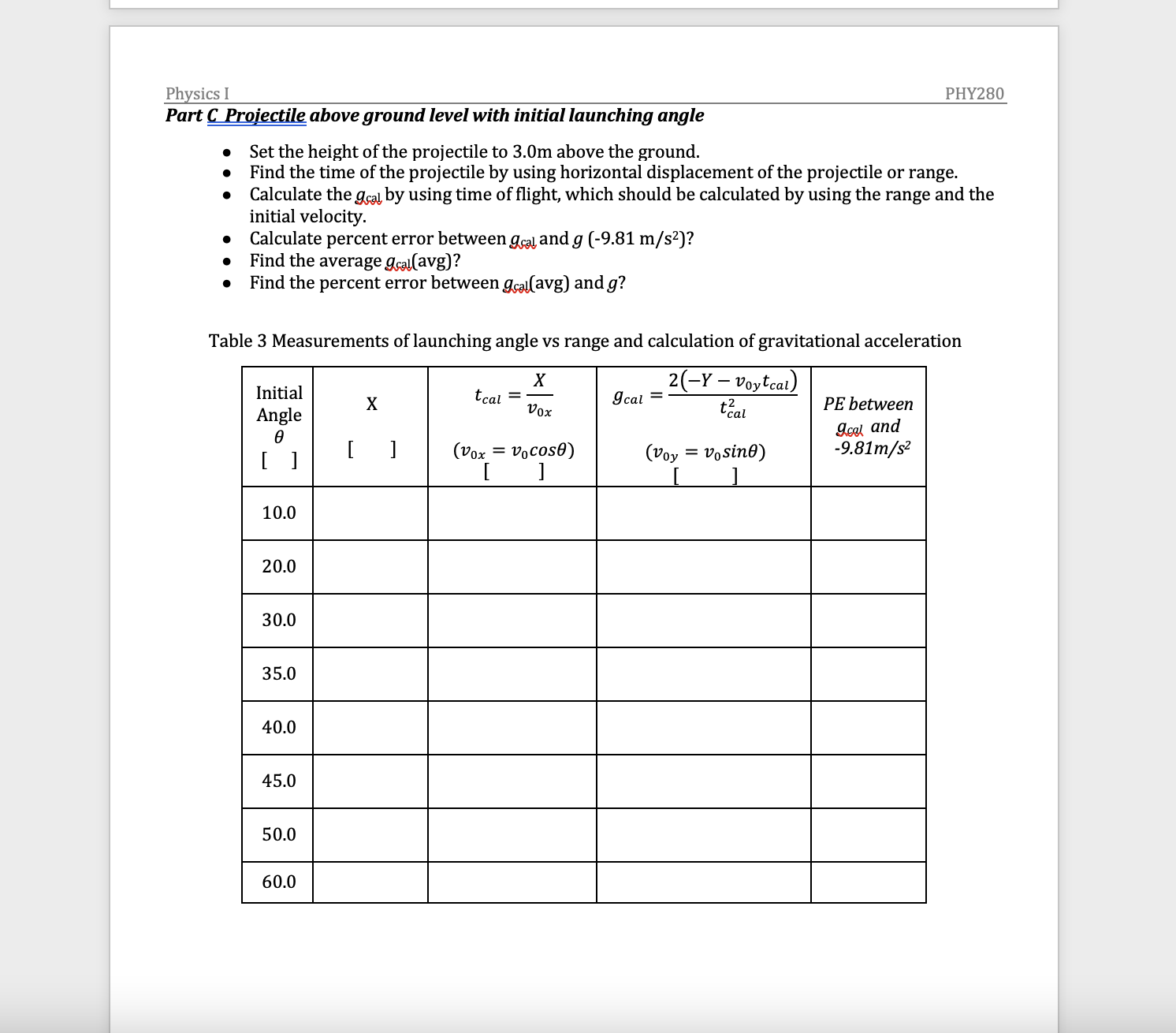 DATA TABLES AND CALCULATIONS Data tables, | Chegg.com