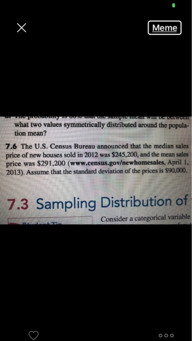 Solved Meme what two values symmetrically distributed around | Chegg.com