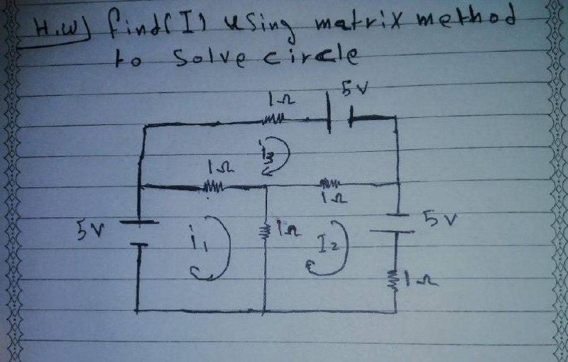 Solved How) finds I using matrix method to solve circle 5 v | Chegg.com