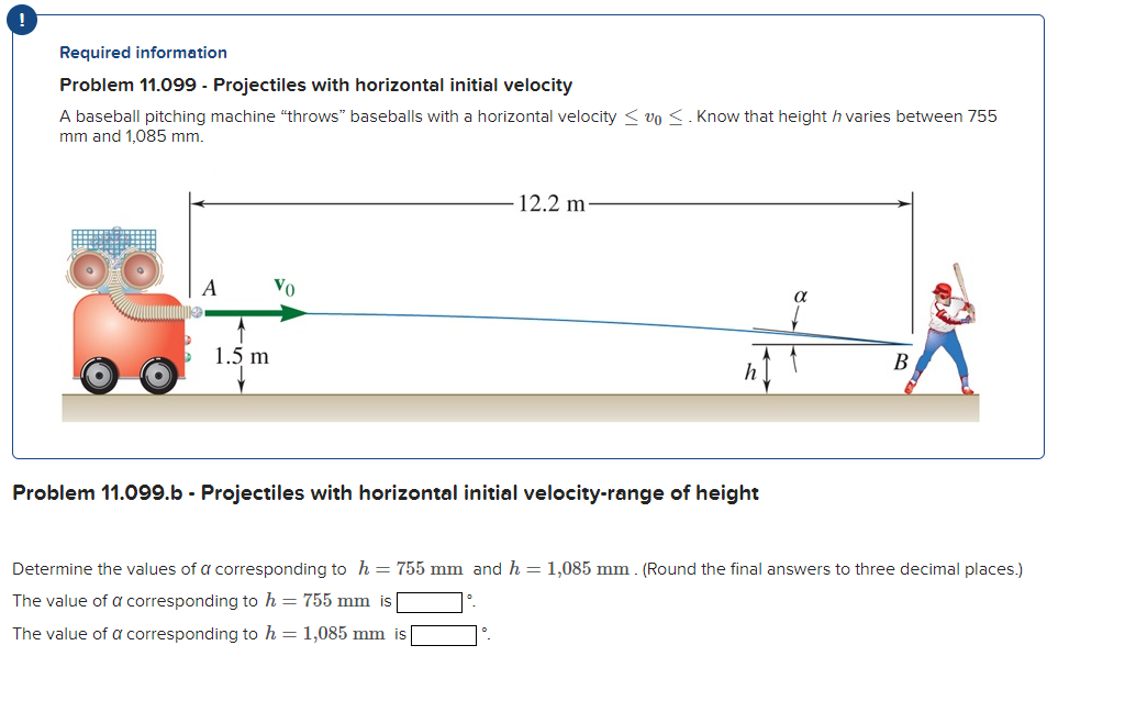 Solved Required informationProblem 11.099 - ﻿Projectiles | Chegg.com