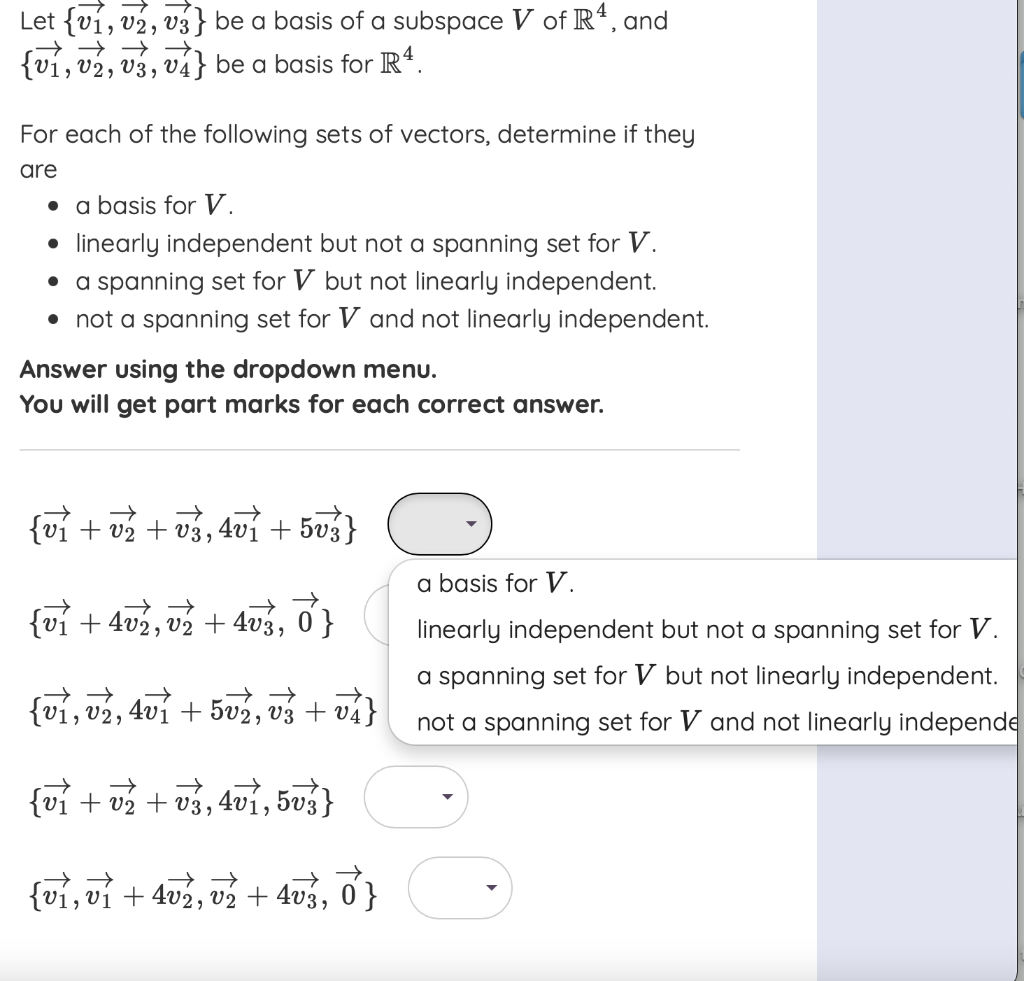Solved 2 Let (v1, v2, v3} be a basis of a subspace V of R4, | Chegg.com