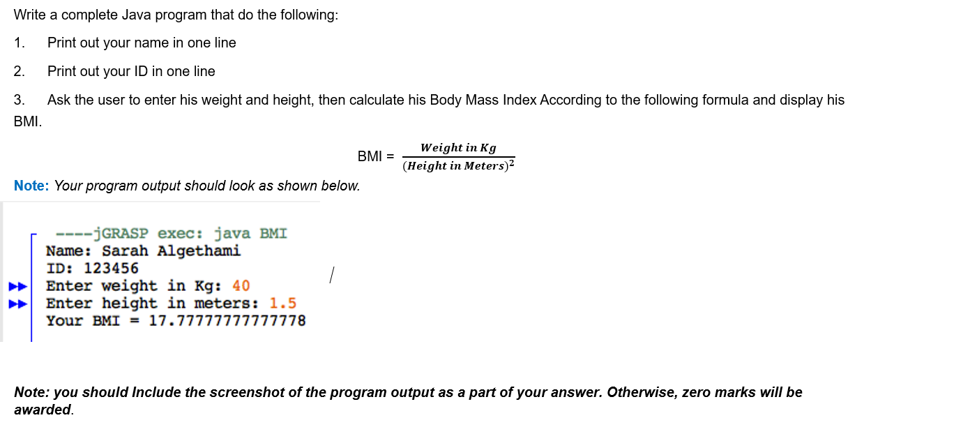 Solved Write a complete Java program that do the following: | Chegg.com