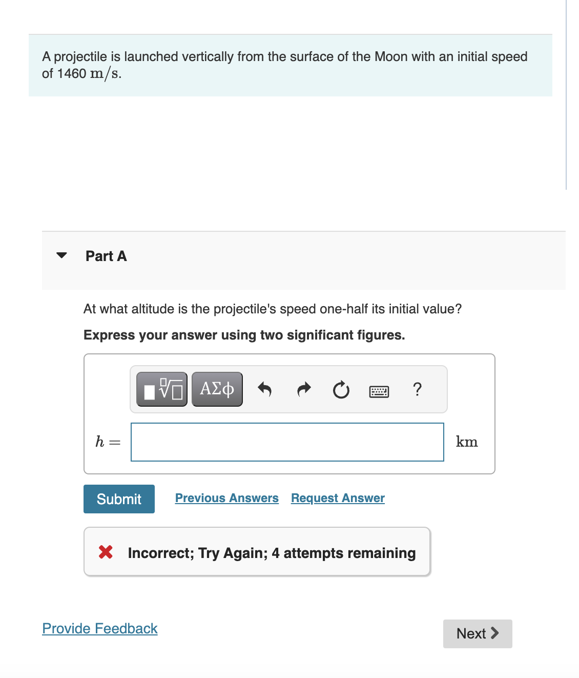 Solved A projectile is launched vertically from the surface | Chegg.com