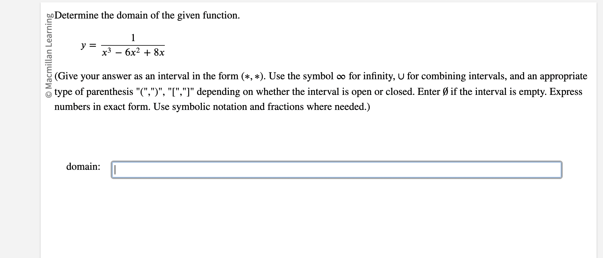Solved Determine the domain of the given function. | Chegg.com
