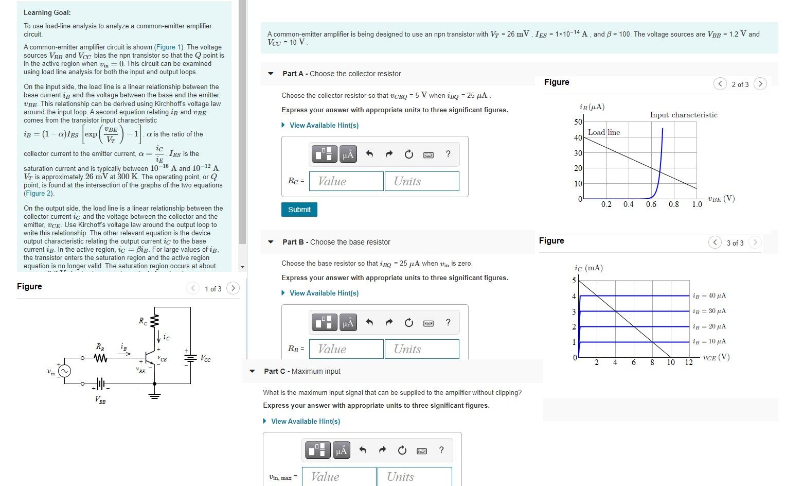 Solved Learning Goal: To use load-line analysis to analyze a | Chegg.com