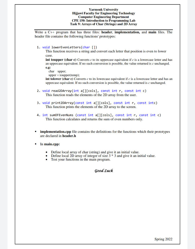 Solved I want the full solution and the files of the project | Chegg.com