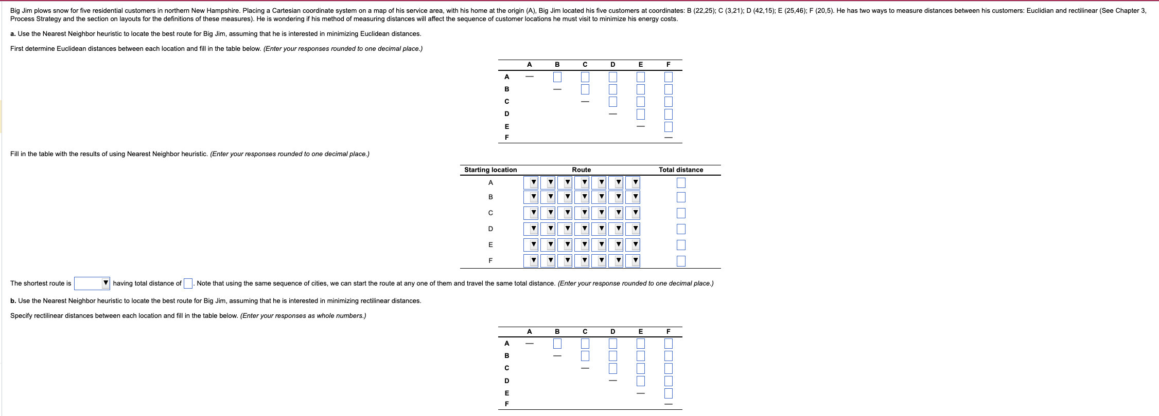 Solved Fill in the table with the results of using Nearest | Chegg.com