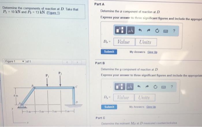 Solved Determine the components of reaction at D Take that | Chegg.com