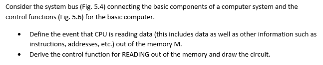 Solved Consider the system bus (Fig. 5.4) connecting the | Chegg.com
