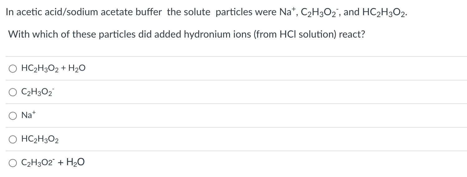 Solved In acetic acid/sodium acetate buffer the solute | Chegg.com