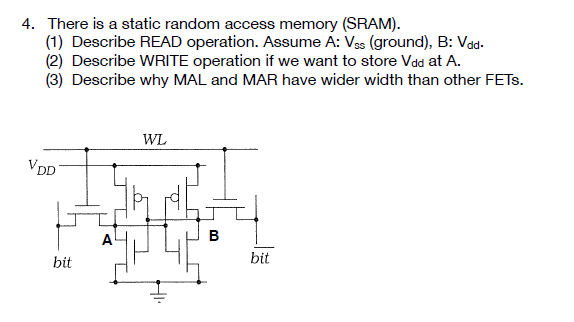 Solved 4. There is a static random access memory (SRAM). (1) | Chegg.com