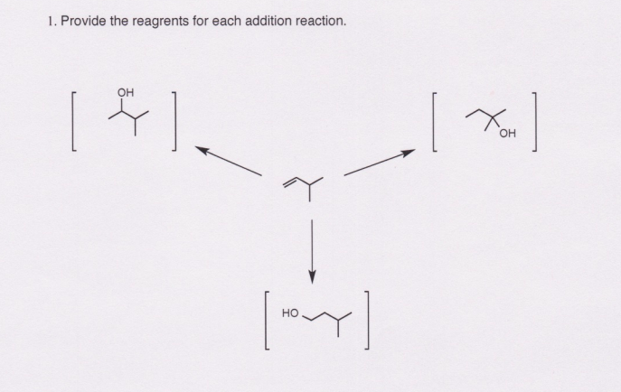 Solved 1. Provide the reagrents for each addition reaction. | Chegg.com