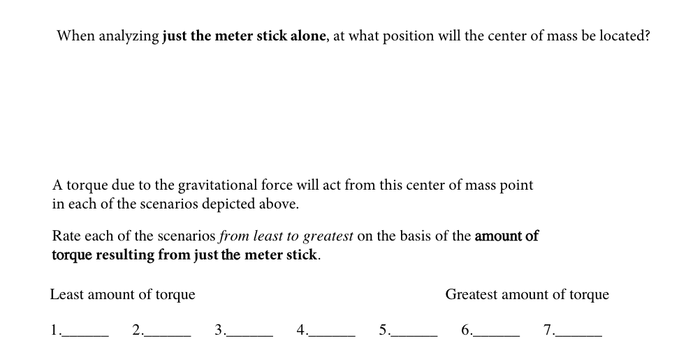 Solved The following diagrams show thin meter sticks held by | Chegg.com