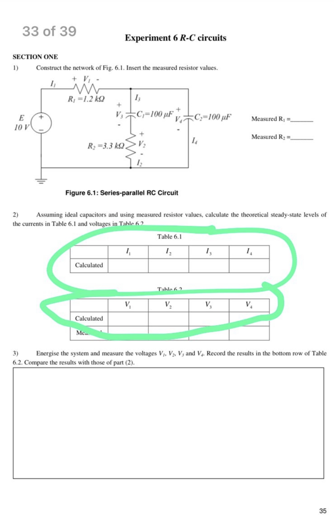 Solved SECTION ONE 1) Construct the network of Fig. 6.1. | Chegg.com
