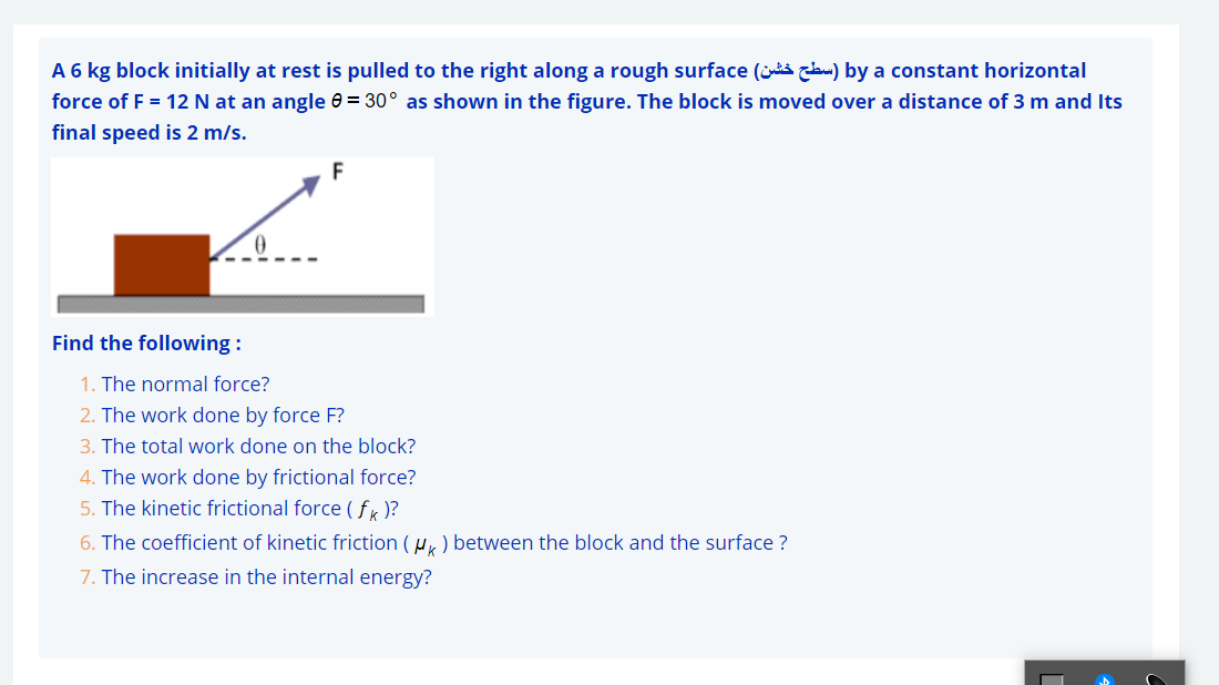 Solved A 6 kg block initially at rest is pulled to the right | Chegg.com
