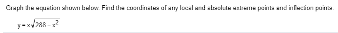 Solved Graph the equation shown below. Find the coordinates | Chegg.com
