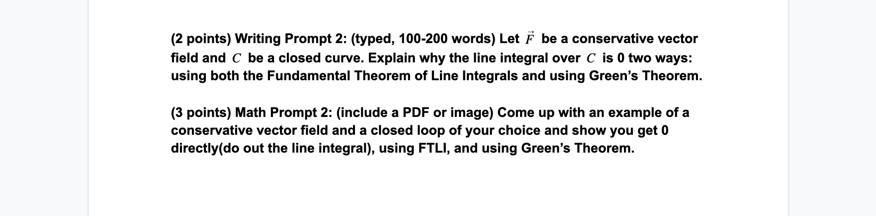 Solved (2 points) Writing Prompt 2: (typed, 100-200 words) | Chegg.com