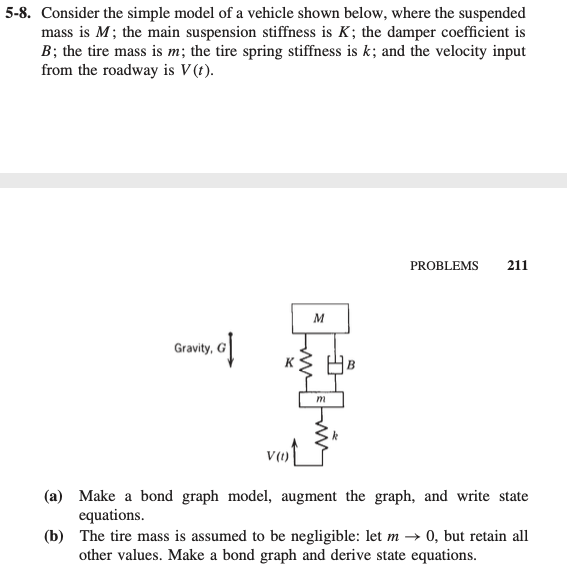Solved 5-8. Consider the simple model of a vehicle shown | Chegg.com