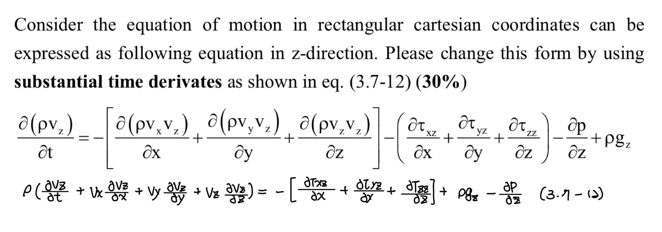 Solved Consider the equation of motion in rectangular | Chegg.com