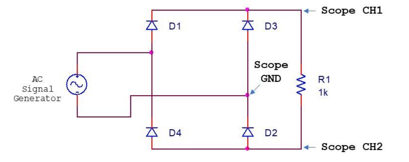 Given: D1-4 =1N4148 Diodes, f = 100 Hz, Vpeak = 5V, | Chegg.com