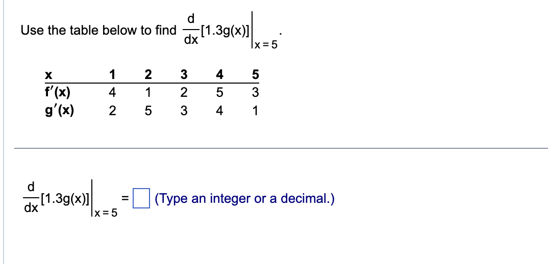 Solved Use the table below to find | Chegg.com