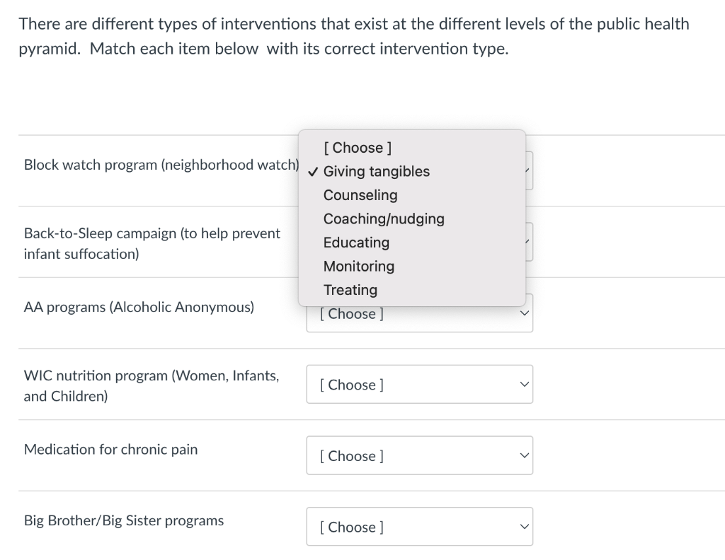 Solved There are different types of interventions that exist | Chegg.com