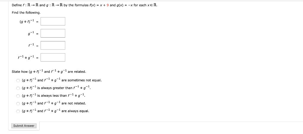 Solved Define f : R + R and g: R+R by the formulas f(x) = x | Chegg.com
