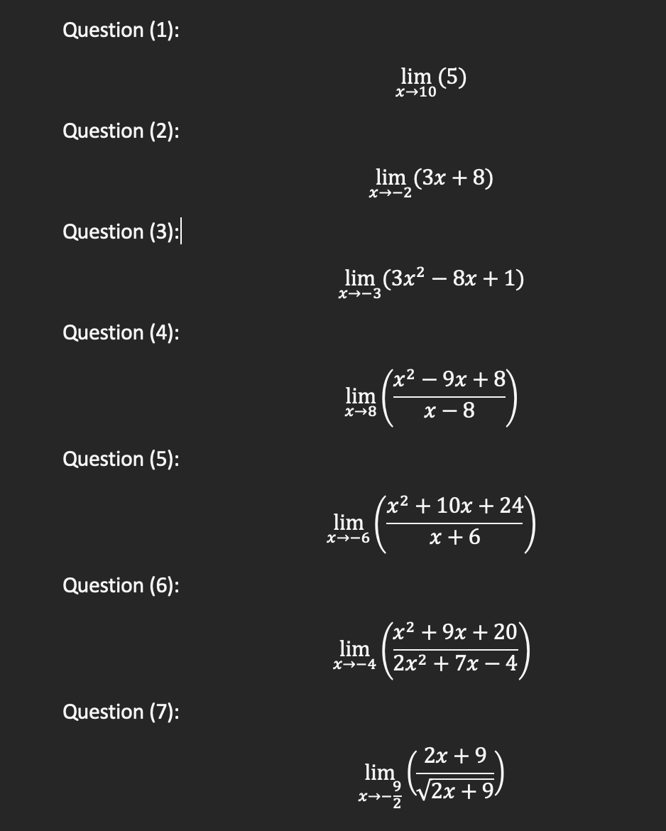 Solved Evaluate the Limits. | Chegg.com