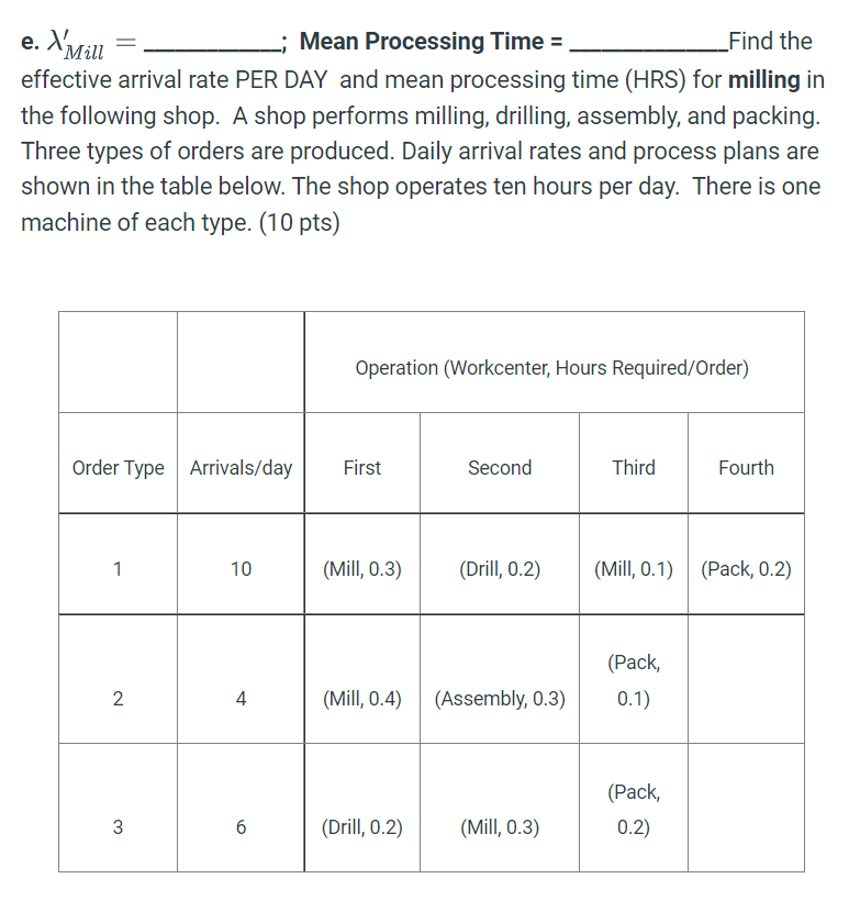e. λMill ′=… Mean Processing Time = Find the | Chegg.com