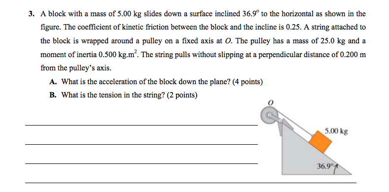 Solved A block with a mass of 5.00 kg slides down a surface | Chegg.com