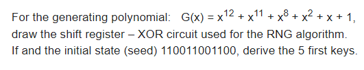 Solved For the generating polynomial: | Chegg.com