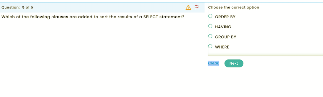 Solved Question: 1 of 5 P Choose the correct option Which | Chegg.com