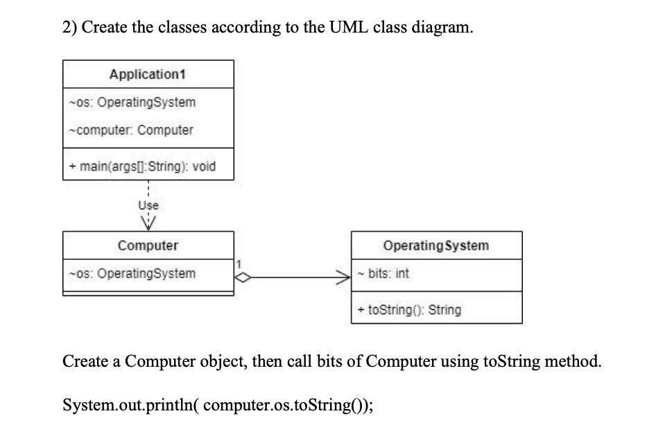 Solved 2) Create the classes according to the UML class | Chegg.com