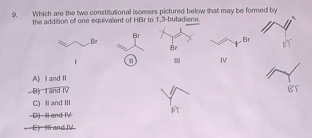 Solved 9. Which are the two constitutional isomers pictured | Chegg.com