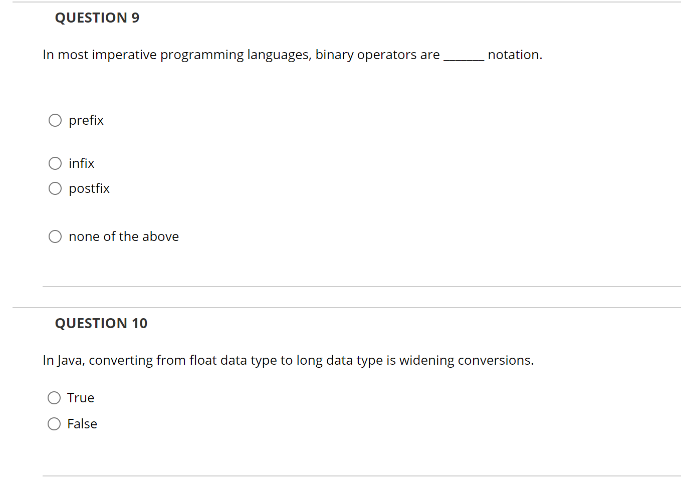 Solved QUESTION 9 In most imperative programming languages, | Chegg.com