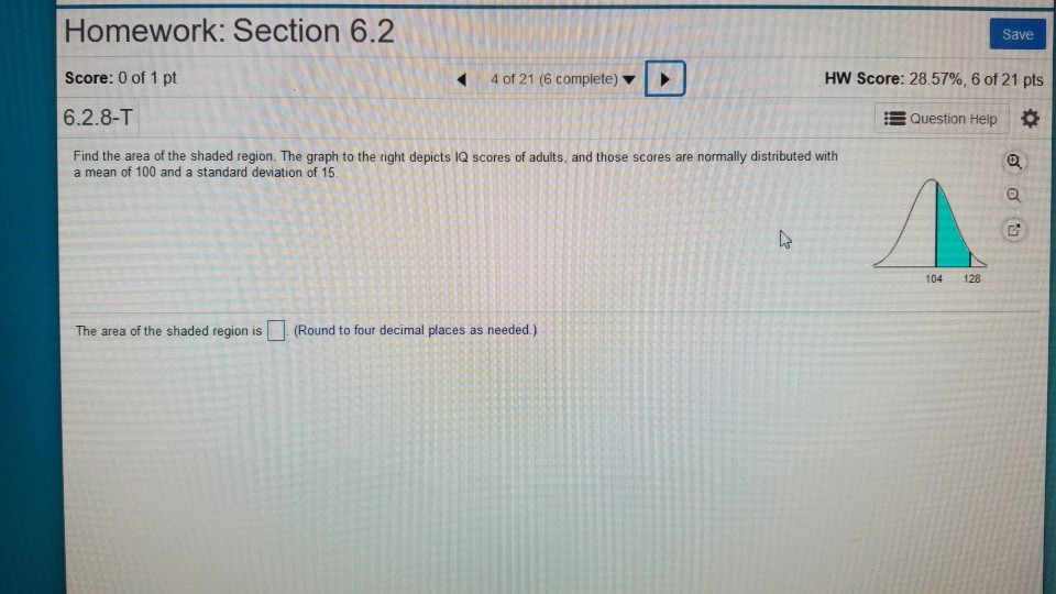 Solved An Save Homework Section 6 2 Score 0 Of 1 Pt 4 Of