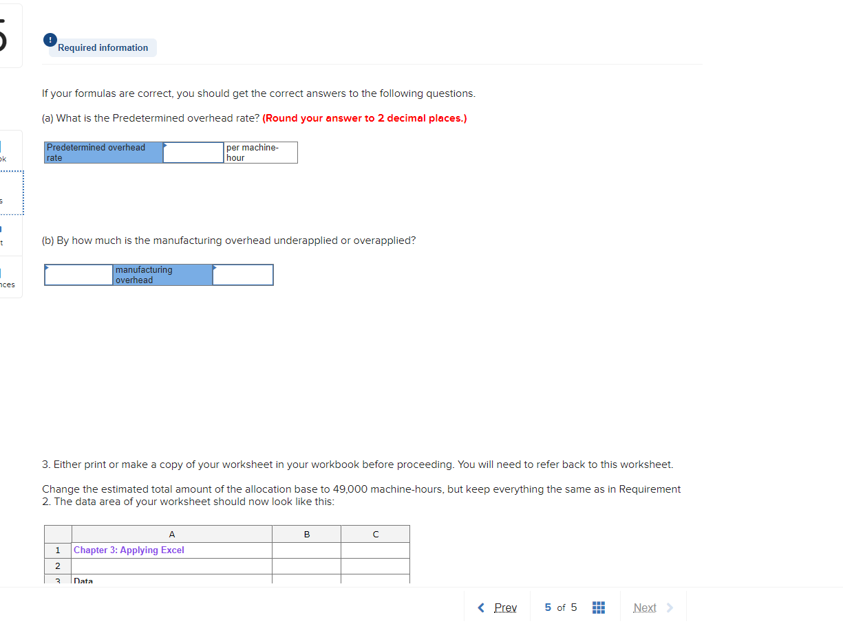 Solved Required information Chapter 3: Applying Excel Step | Chegg.com