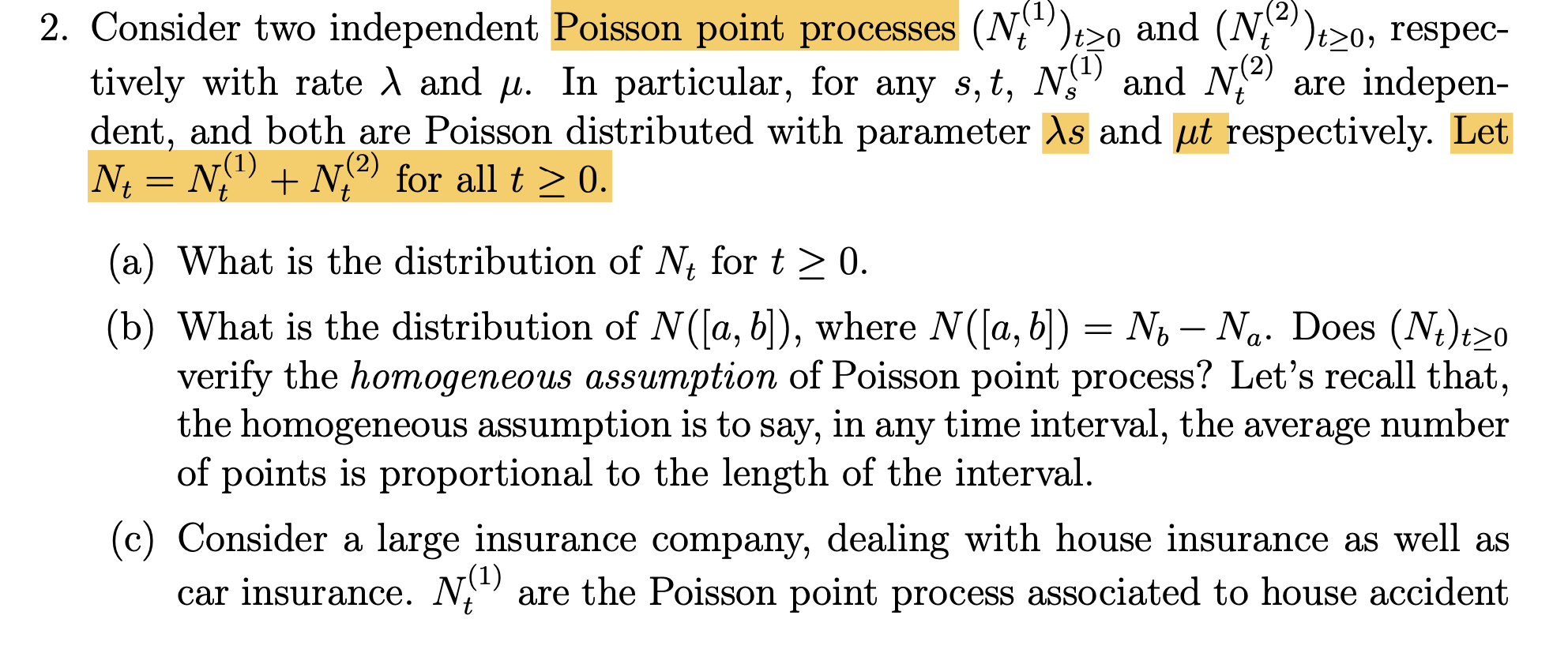 :> 2. Consider two independent Poisson point | Chegg.com