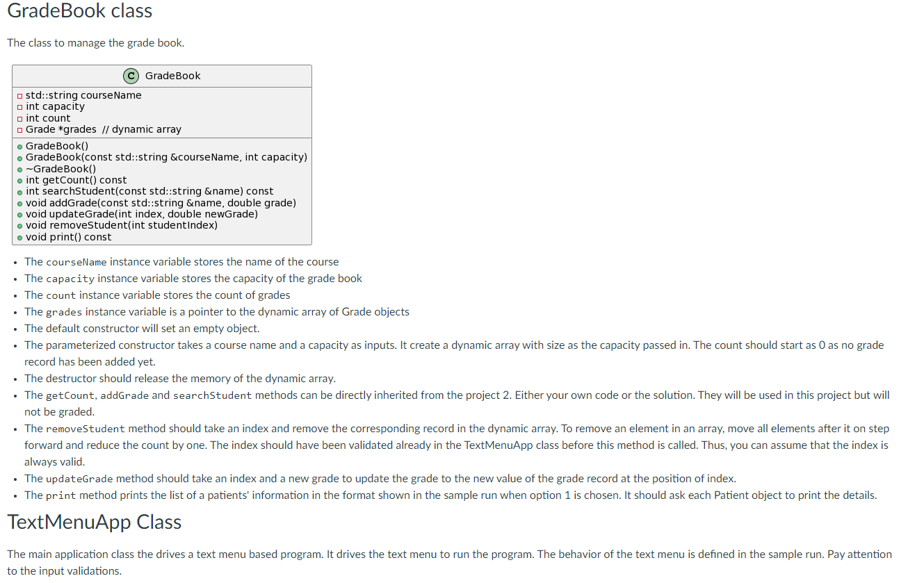 Solved Develop a grade book system that allows manipulation | Chegg.com