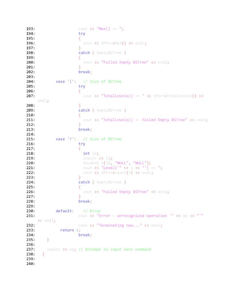 Help writing the .cpp file C++ the bstree.cpp All | Chegg.com