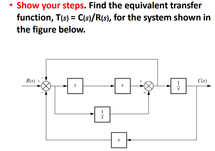 Solved Show your steps. Find the equivalent transfer | Chegg.com