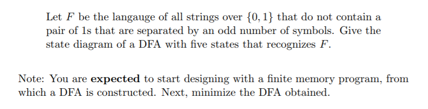 Solved Let F be the langauge of all strings over [0, 1) that | Chegg.com