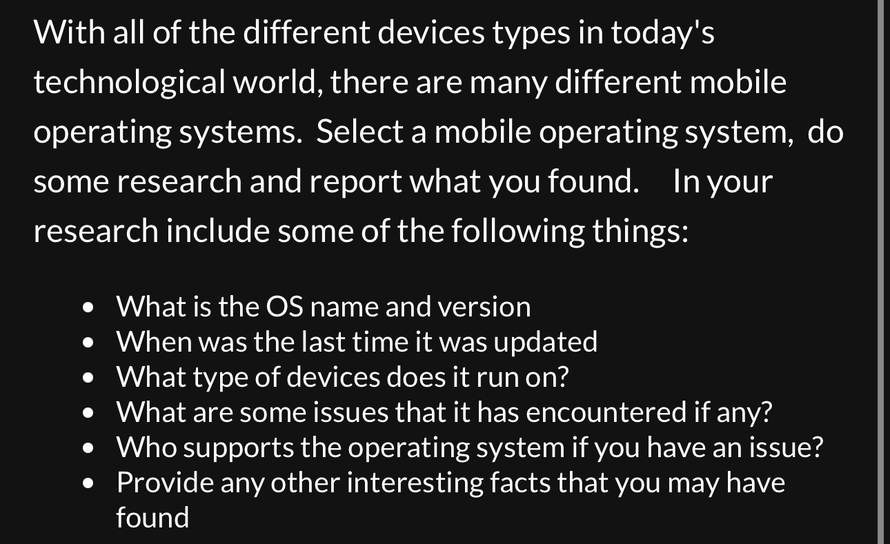 Solved With all of the different devices types in today's | Chegg.com