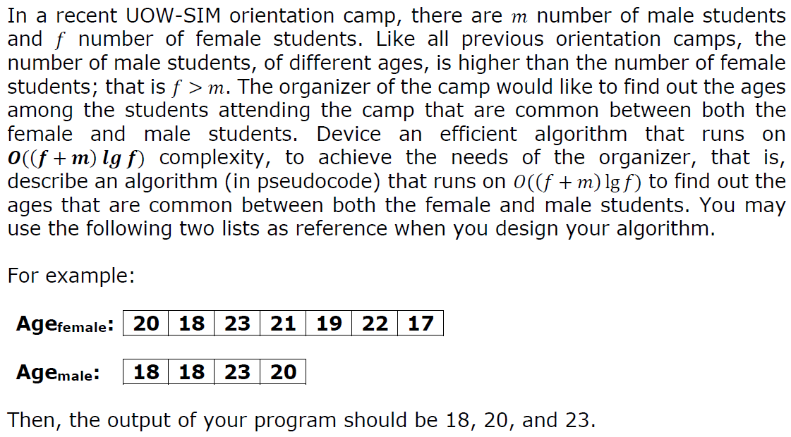 Solved In a recent UOW-SIM orientation camp, there are m | Chegg.com