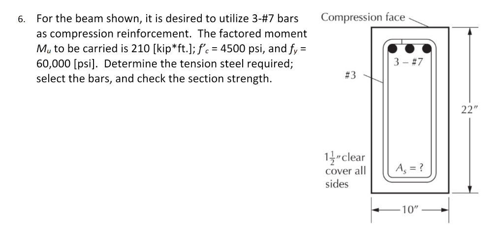 Solved Compression face For the beam shown, it is desired to | Chegg.com