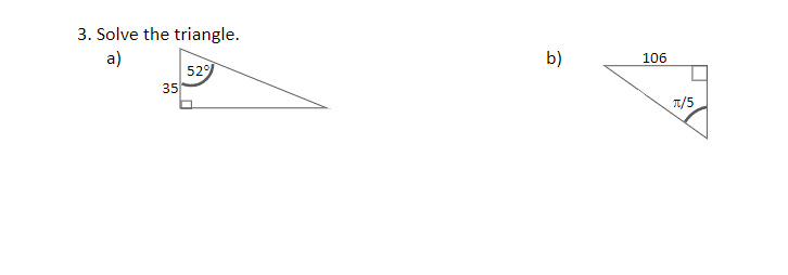 Solved 3. Solve the triangle. | Chegg.com